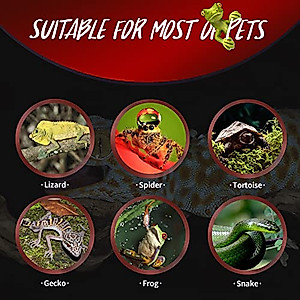 AOMRYOM 100W 2 Pack Infrared Heat Lamp Bulb Red Light Heat Bulbs for Pet Lizards Bearded Dragons Chameleons Snakes Reptiles & Amphibians