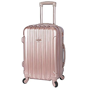 kensie Women's Alma Hardside Spinner Luggage, Expandable, Rose Gold, Carry-On 20-Inch
