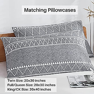 Atarashi Grey Comforter Set Twin, Soft Microfiber Reversible Gray Boho Down Alternative Comforter Set for Twin Bed- 2 Pieces (1 Solid Comforter + 1 Pillowcase), Bedding Duvet Set 66"x 90"