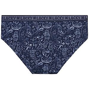 Lucky Brand Women's Underwear - 10 Pack Microfiber Hipster Briefs (S-XL), Size Large, Blue Iris/Gardenia/Silver Sconce/Blue/Multi