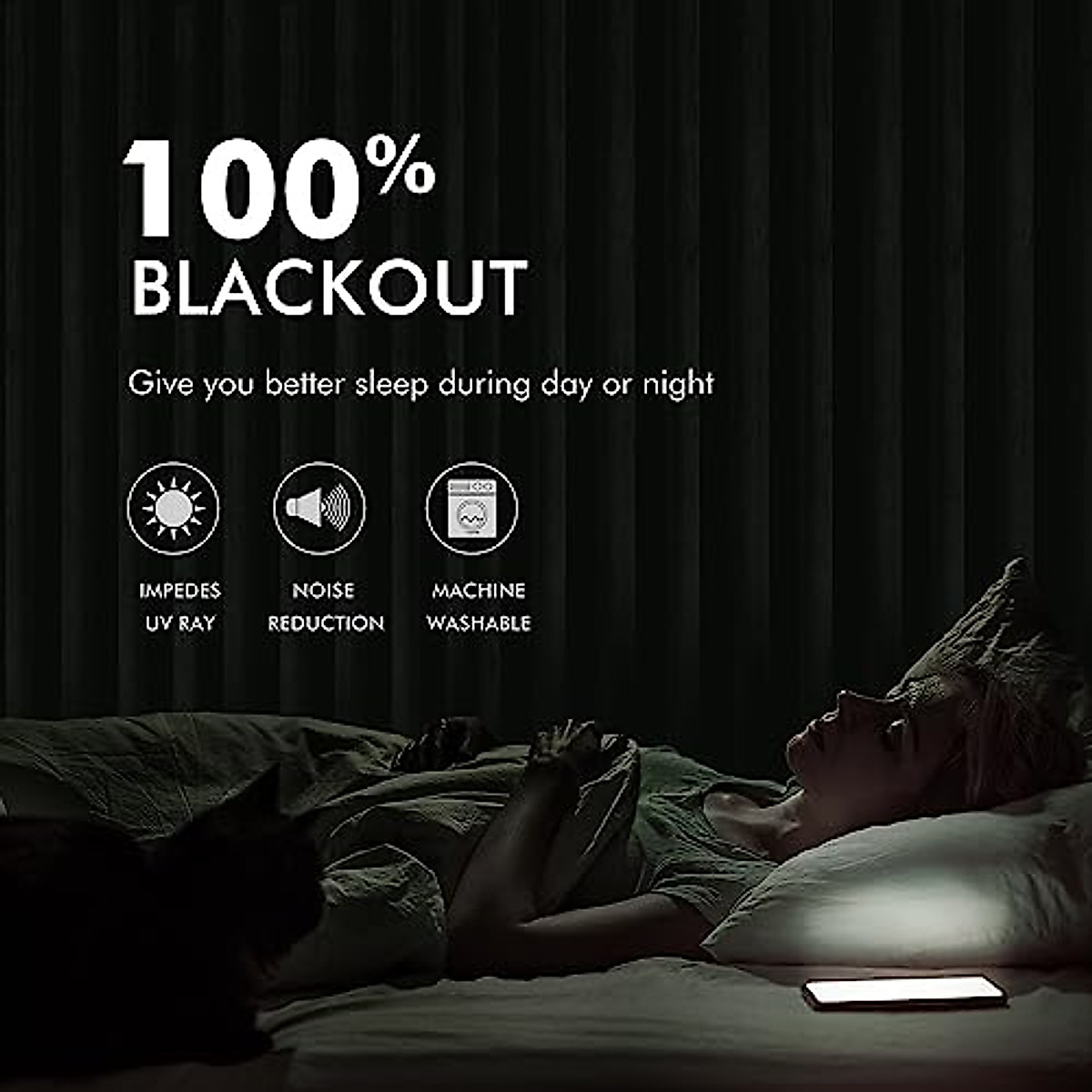 MIULEE Linen Textured 100% Blackout Curtains for Bedroom 84 Inches Long Sage Green Thermal Insulated Black Out Curtains/Draperies with White Liner for Living Room/Nursery, Grommet Top, 2 Panels