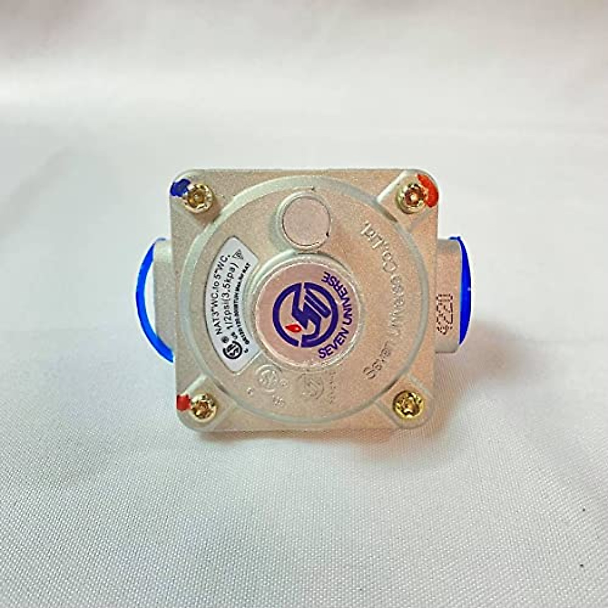 Gee Yu Natural Gas Regulator with 2PCS CONNECTORS- Grill Parts Replacement/Regulator (in/Out,1/2")