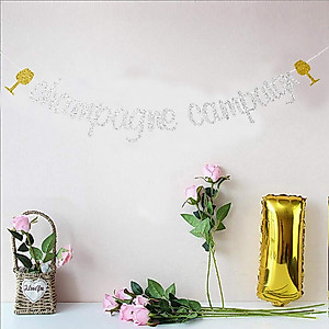 Champagne Campaign Banner - Bubbly Bar, Mimosa, Birthday, Bachelorette, Wedding, Bridal Shower, Momosa, Engageme Party Decorationsnt Party Silver Glitter