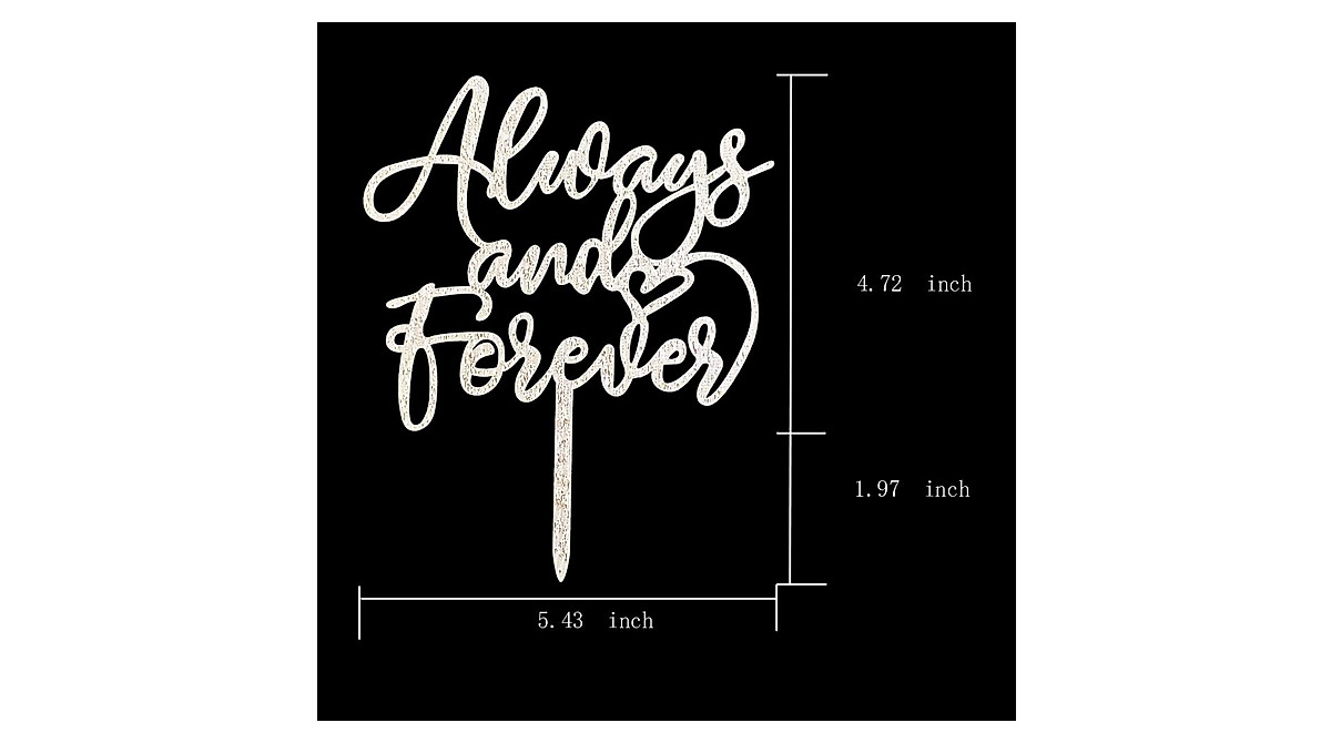 Always & Forever Wedding Cake Topper - Silver Glitter | Perfect for ...