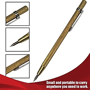 Ceramic Tile Cutter Pen, Metal Plate Glass Marking Pen, Scribe Tool, Engraved Pen for Tile/Glass/Wood/Ceramics/Metal/Gold/Welding (Gold+Silver 2pcs)