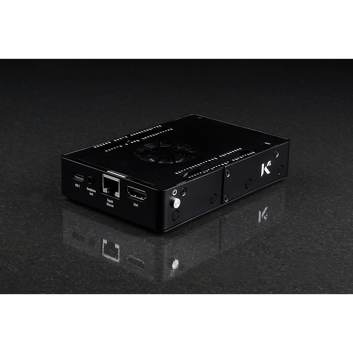 KKSB LattePanda 3 Delta Case | Black Aluminum LattePanda 3 Delta Enclosure | Supports 8 SMA Antennas