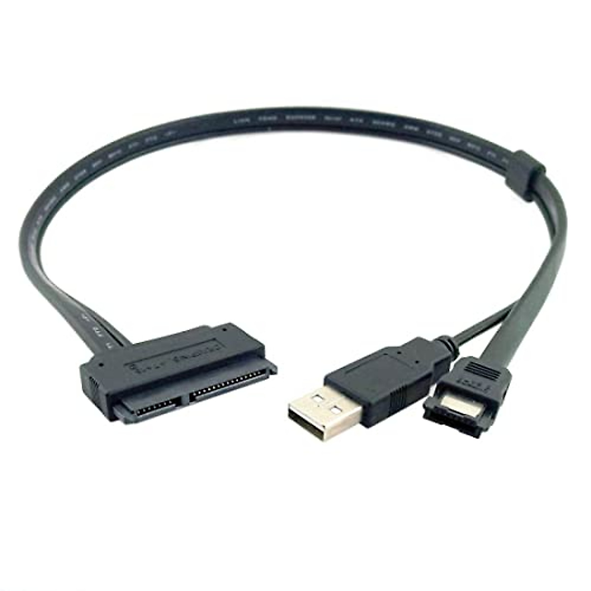 chenyang eSATA to SATA 22Pin Data Transfer Extension Cable with USB 2.0 Power Support 5V Power for 2.5" Hard Disk Drive 50cm