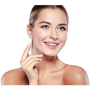 Greendou Fashion Jewelry Nose Hoop Ring,40pcs 22G Multicolor Nose Studs Rings,Stainless Steel Body Jewelry Piercing Nose Rings