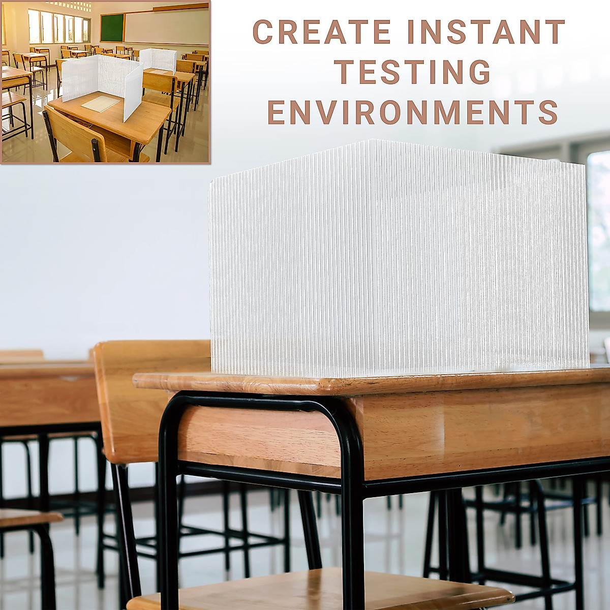 20-Pack Plastic Privacy Folders for Students, Classroom Must Haves, Desk Dividers for Students and Privacy Shields for Student Desks, Teacher Supplies for Classroom, School Supplies 45.35" x 13.5"