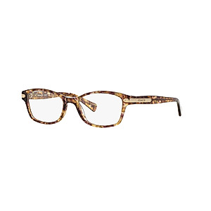 Coach HC6065 Prescription Eyewear Frames, Light Brown Confetti Tortoise/Demo Lens, 51 mm