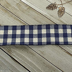 Ribbon Traditions Vintage Red/Blue Plaid Flannel Wired Ribbon 2 1/2" By 25 Yards