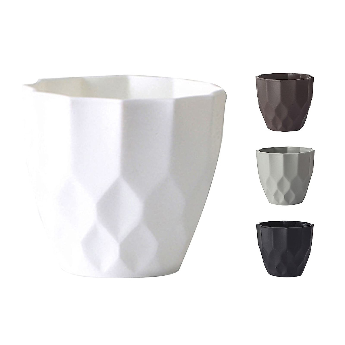 Bonsai Planter Decorative Small Lightweight Frosted Plastic Flower Pot Round Bottom Small Planter for Home Succulent Pot Simple