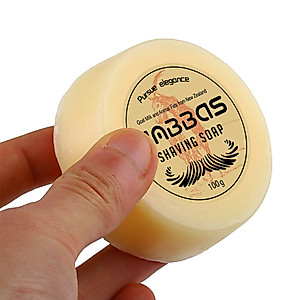 Anbbas Shave Soap Goat Milk 100g 3.5OZ from New Zealand for Beard Barber Traditional Wet Shaving (2pcs, 7 oz)