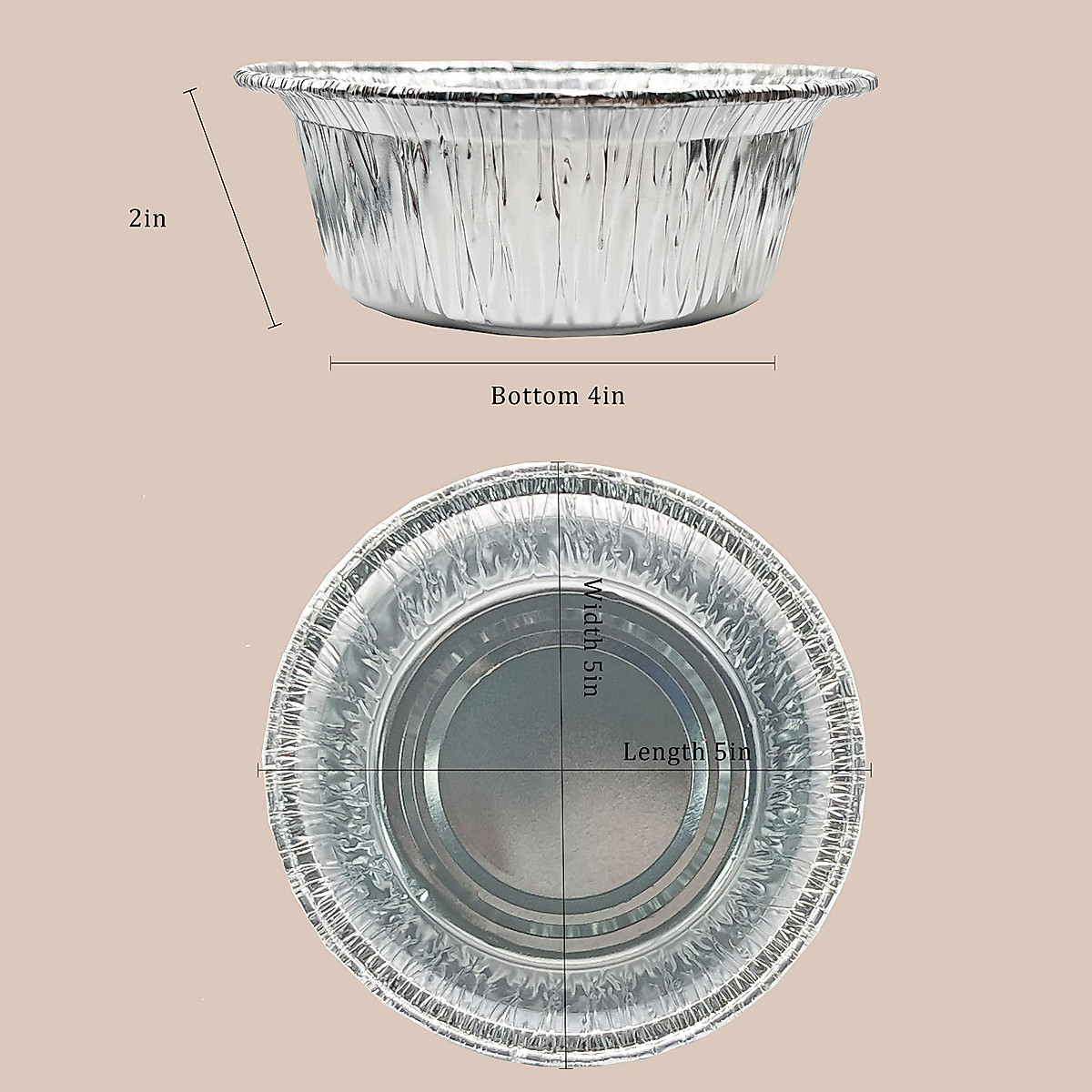 AIDUZETY 5" Foil Baking Pans with Lids - Perfect for Baking and Storing Food (20 Pack)
