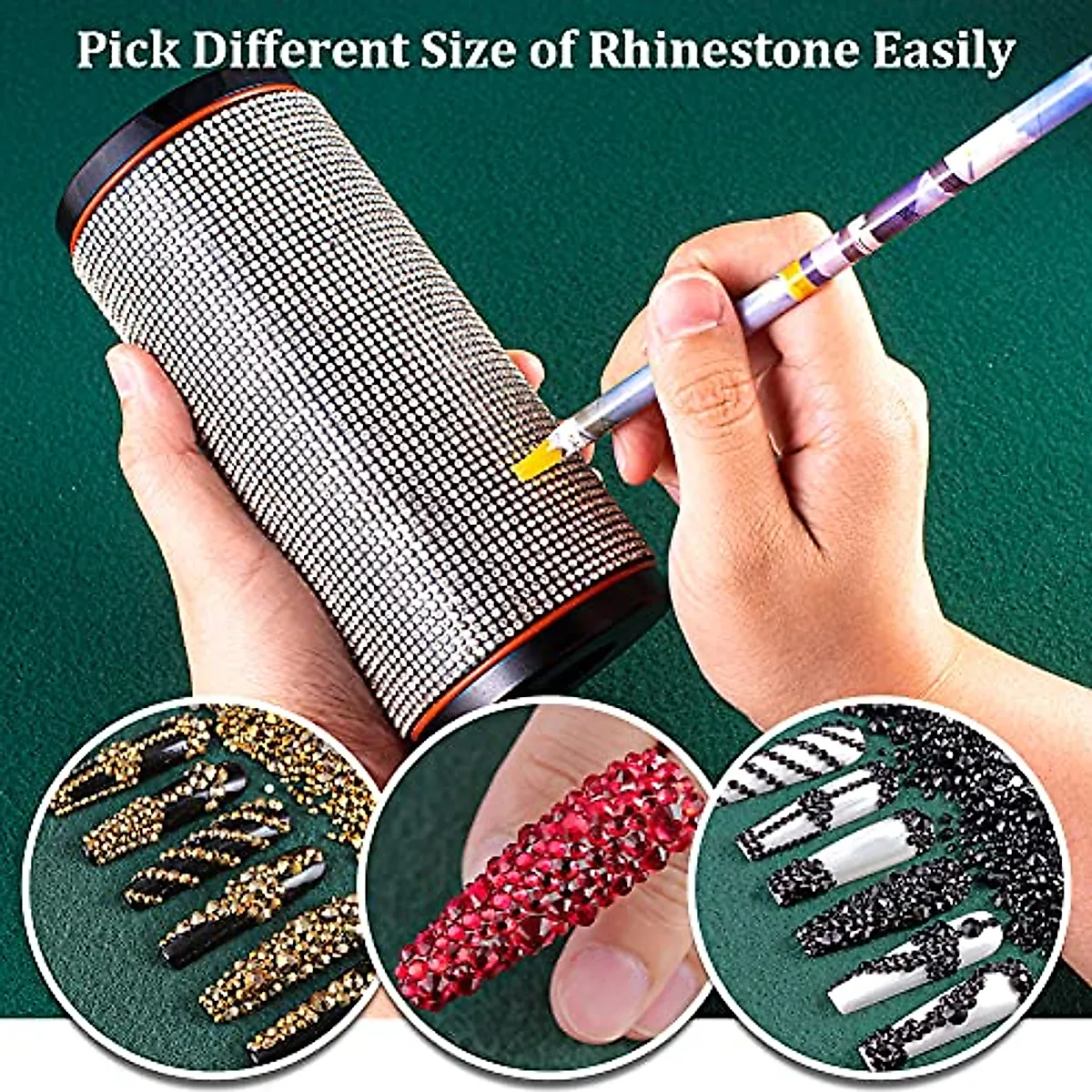 Self Adhesive Resin Rhinestones Picker Pencil Nail Art Gem Crystal Pick up Tool Rhinestone Pickup Pen Long 10Pcs