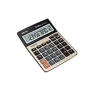 Voice Scientific Calculator, 12-Digit Widescreen Convenient Multi-Function Calculator, Suitable Cashier Financial Accounting Calculators (Color : Gold, Size : 7.1inchs)