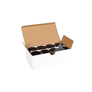 Vivaplex, Clear, 8 ounce, Round Glass Jars, with Black Lids - 8 pack