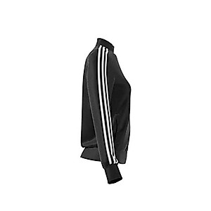 adidas Women’s Essentials 3-stripes Tricot Track Jacket, Black/White, Medium
