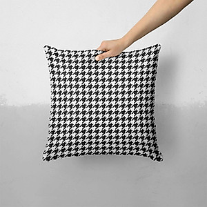 iiRov Black and White Houndstooth Pattern - Custom Decorative Home Decor Indoor or Outdoor Throw Pillow Cover Plus Cushion Set for Sofa, Bed or Couch (Pillow CASE Cover Plus Cushion)