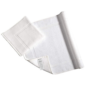 AmazonCommercial Premium 100% Cotton Bath Towel Mat Set, Pack of 6, 684 GSM, White, 30" x 20"