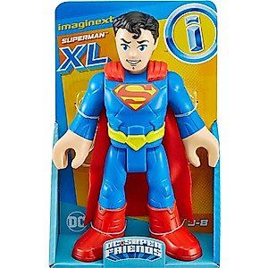 DC Super Friends Imaginext DC Super Friends Superman Xl Toy 10-In Figure with Fabric Cape for Preschool Kids Ages 3+ Years