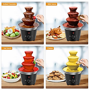Chocolate Fondue Fountain,Plastic Chocolate Melt Dipping Machine Warmer 20oz 1.2 Pound,BPA Free 3 Tier Mini Melting Tower for Mother's Day Party,Christmas Party, Family Gathering,Wedding