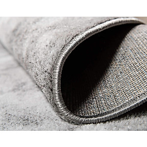 Unique Loom Sofia Collection Area Rug - Larvotto (6' 1" x 9' Rectangle, Dark Gray/ Ivory)