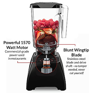 Blendtec Classic 575 Blender-WildSide (90oz) and FourSide Jar (75 oz) BUNDLE Professional-Grade Power-Self-Cleaning-4 Pre-programmed Cycles-5-Speeds, Slate Grey
