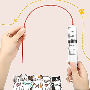 9 Pieces Puppy Feeding Tube Kit Includes 8 FR Red Rubber Kitten Feeding Tubes 10 ml Clear Feeding Tube Syringes Bulb Syringe Feeding Tools for Small Animals Pet Supplies Feeding Measuring Watering
