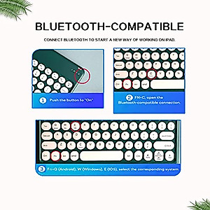 ElecMosWN Urtra Slim Bluetooth Keyboard for iPad Mac,Compact Rechargeable Wireless Keyboard for iPad,iPad Pro/Mini/Air,iPhone,MacBook,Windows Laptop Surface Pro Android Tablet Smartphone(Pink)