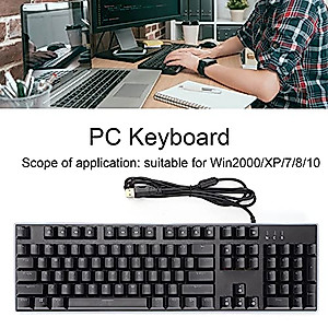Gaming Keyboard, USB 104 Keys RGB Backlight Effects Led Keyboard Mechanical, Ergonomic Keycap Design, Computer Accessories, for Win 2000/XP/7/8/10.