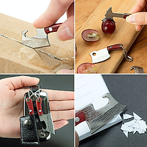 MGZTTHW 5pcs Tiny Knife Keychain, Mini Pocket Knives Chef, Cute Portable Tiny Pocket knife Pendant with Sheath Package Opener Outdoor Camping Box Cutter Tiny Things for Gifts for Christmas