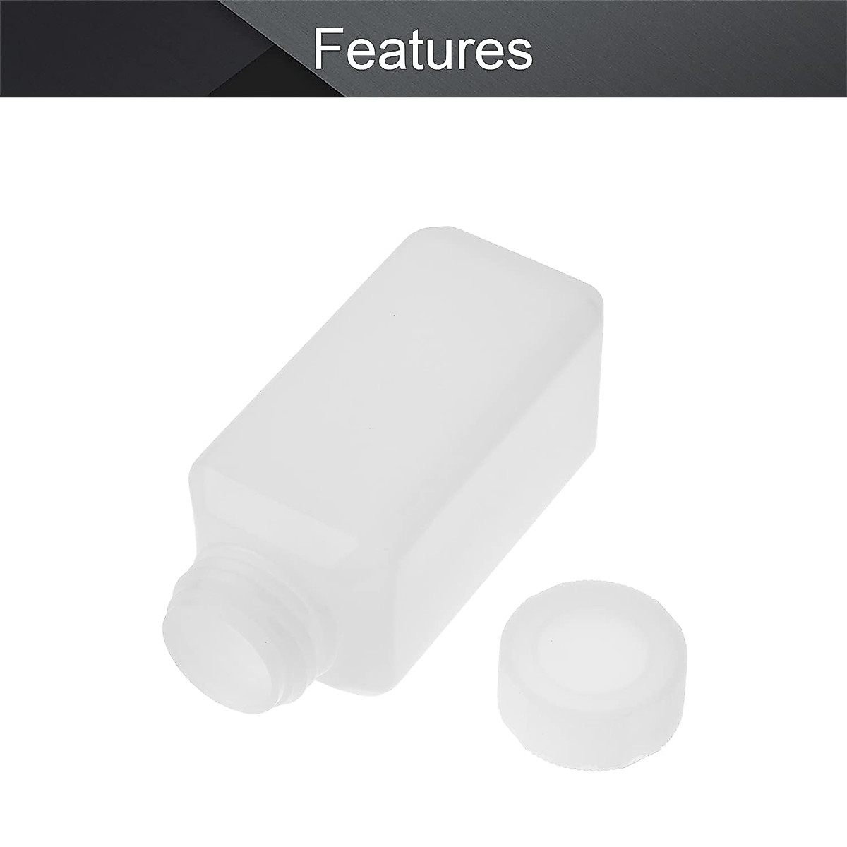 Bettomshin 10Pcs 100ml PE Plastic(Food Grade) Bottles, 19.5mmx95mm(IDxH) Lab Bottle Wide Mouth Sample Sealing Storage Container Screwcap White Translucent Square