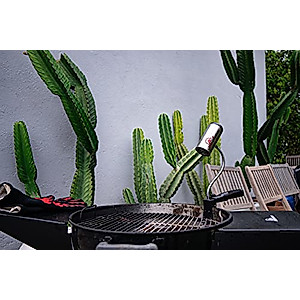 BBQ Dragon | Electric Charcoal Starter Fan | Cordless Stainless Steel Fire Starter w/Built-In Blower | Easily Ignite Charcoal Grills & BBQ Smokers | Heavy Duty Mounting Clamp | Long Adjustable Neck