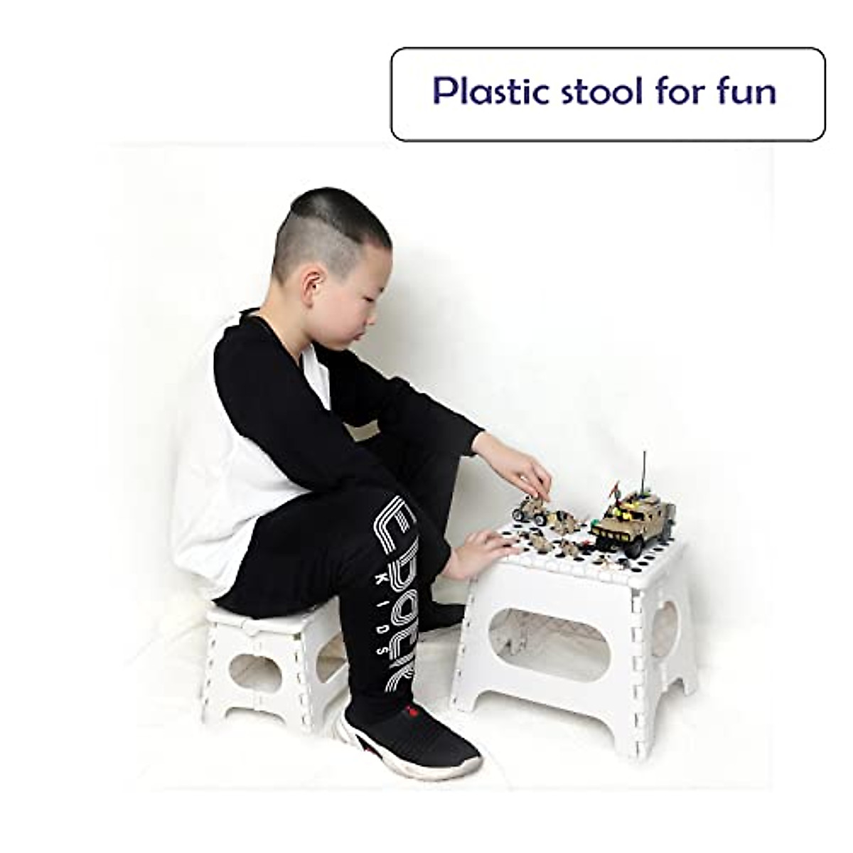 Fisiei Step Stool,13inch Step stools for Adults,Folding Step Stool,Folding Stool,Foldable Stool,Small Step Stool for Kitchen,Bathroom,Living Room,Bedroom, Office, etc.(White, 13inch)