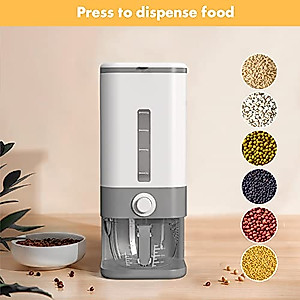 SEE SPRING 25 Lbs Rice Dispenser, Rice Container Storage with Lid, Cereal Dispenser Countertop Bin, Kitchen Storage Organizer for Dry Food Flour