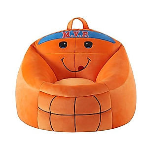 Heritage Kids Micromink Squishy Bean Bag Chair for Kids Ages 3+, Basketball