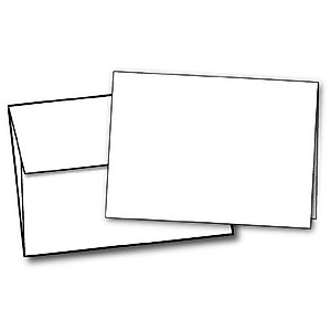 5" X 7" Heavyweight (80lb Cover) Blank White Greeting Card Sets (40 Cards & Envelopes)