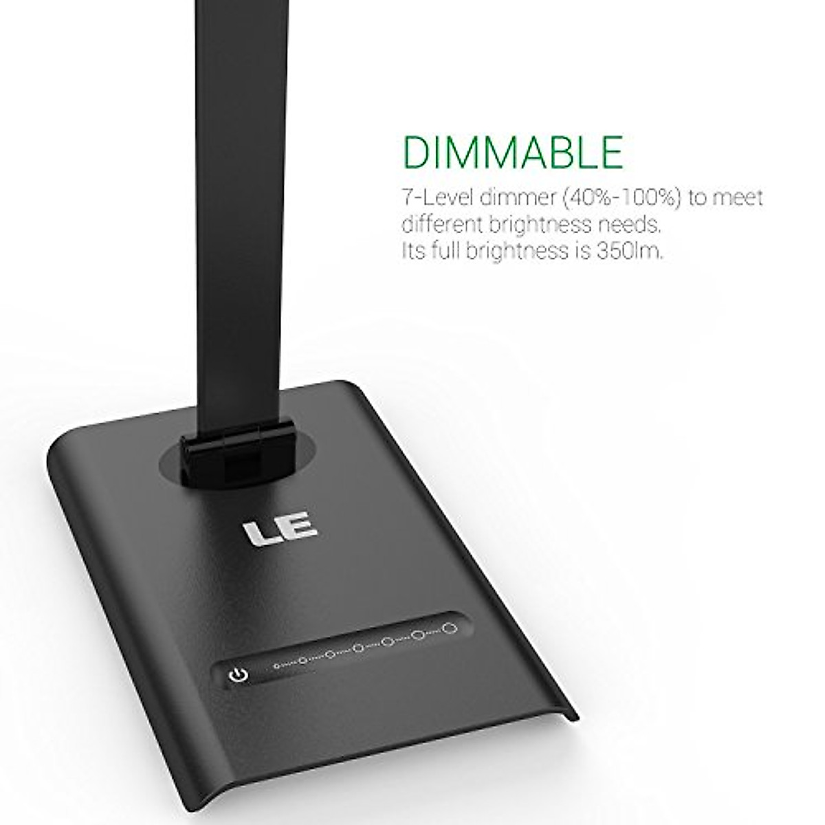 LE Dimmable LED Desk Lamp, 7 Brightness Levels, Eye Protection Design Reading Lamp, Touch Sensitive Control, 6W Folding Table Lamp, Daylight White