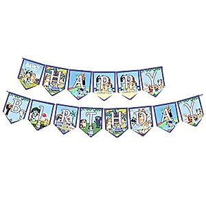 JEWELESPARTY 13PC 10FT XL SQUARE BANNER BLUEY DOG PUPPY PAWTY. BLUE PARTY SUPPLIES DECORATIONS THEME IDEA CELEBRATION HAPPY BIRTHDAY