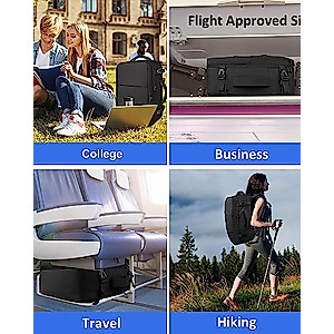 Travel Laptop Backpack, 40l Extra Large Laptop Backpack for Men Women, Business Carry on Backpack with USB Charging Port Fits 17 Inch Notebook, College Bookbag Duffel Bag for Weekender Work, Black