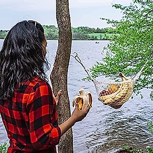 Travelers Hammocks Fruit & Vegetable Macrame Hammock, Space Saving Produce Hammock for Boat, Home, RV Storage & Under Cabinet with-Drawstring Closure