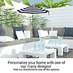 Formosa Covers 9ft Market Patio Umbrella Canopy - 8 Ribs Canopy Replacement in Navy Blue Cabana Stripe Suitable for (52-54 inch Rib Length) - 300D UV Protective and Water-resistant Patio Umbrella Top - Table Umbrella Replacement Canopy Cover