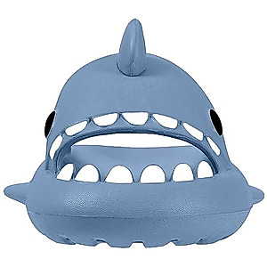 KVbabby Cloud Shark Slides for Kids Toddlers Girls Boys Novelty Open Toe Sandals Cute Shower Pillow Slippers with Thick Sole for Outdoor Indoor Sky Blue 3-4 Big Kid