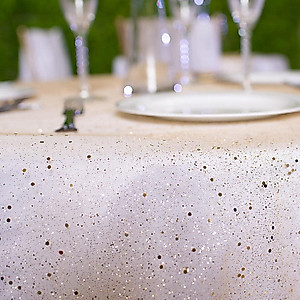 Anderson's Gold Glitter Mesh Fabric Roll, 19 Inches x 5 Yards, Decorative Wedding Fabric for Wedding Reception, Baby Shower, Gender Reveal, Prom, Homecoming, Tables, Party