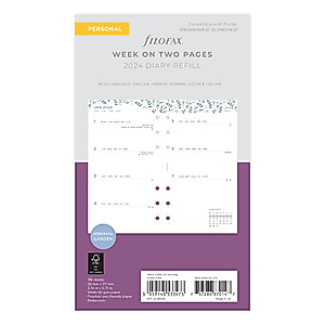 Filofax Personal Garden week to view diary - 2024
