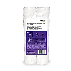 Whirlpool Whole Home String Wound Sediment Filters WHKF-WHSW, NSF Certified 5-Micron Filtration, 2-Pack, Standard Capacity Reduces Sand, Sil, Silt, Rust, and Protects Dishwasher and Laundry Appliances