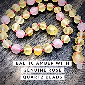 Lolly Llama Genuine Baltic Amber Necklace - Certified from The Baltic Sea - Honey Rose
