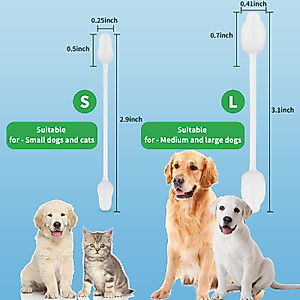 VinTS 120Pcs Cotton Dog Ear Cleaning Swabs,2 Pack Dog Ear Infection Treatment Gourd-Shaped Ear Swabs,Safer Cleaning for Dogs and Cats L Size 100% Cotton