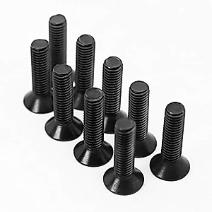 M6-1.0 x 30mm Flat Head Socket Cap Screws, 10.9 Grade Alloy Steel, Allen Socket Drive, Black Oxide Finish, Machine Thread, 50 PCS